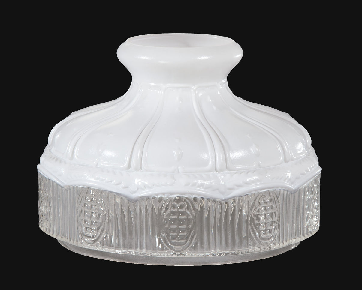 10" Glass Shade with Satin Top and Clear Panels (06520W) - Antique Lamp ...
