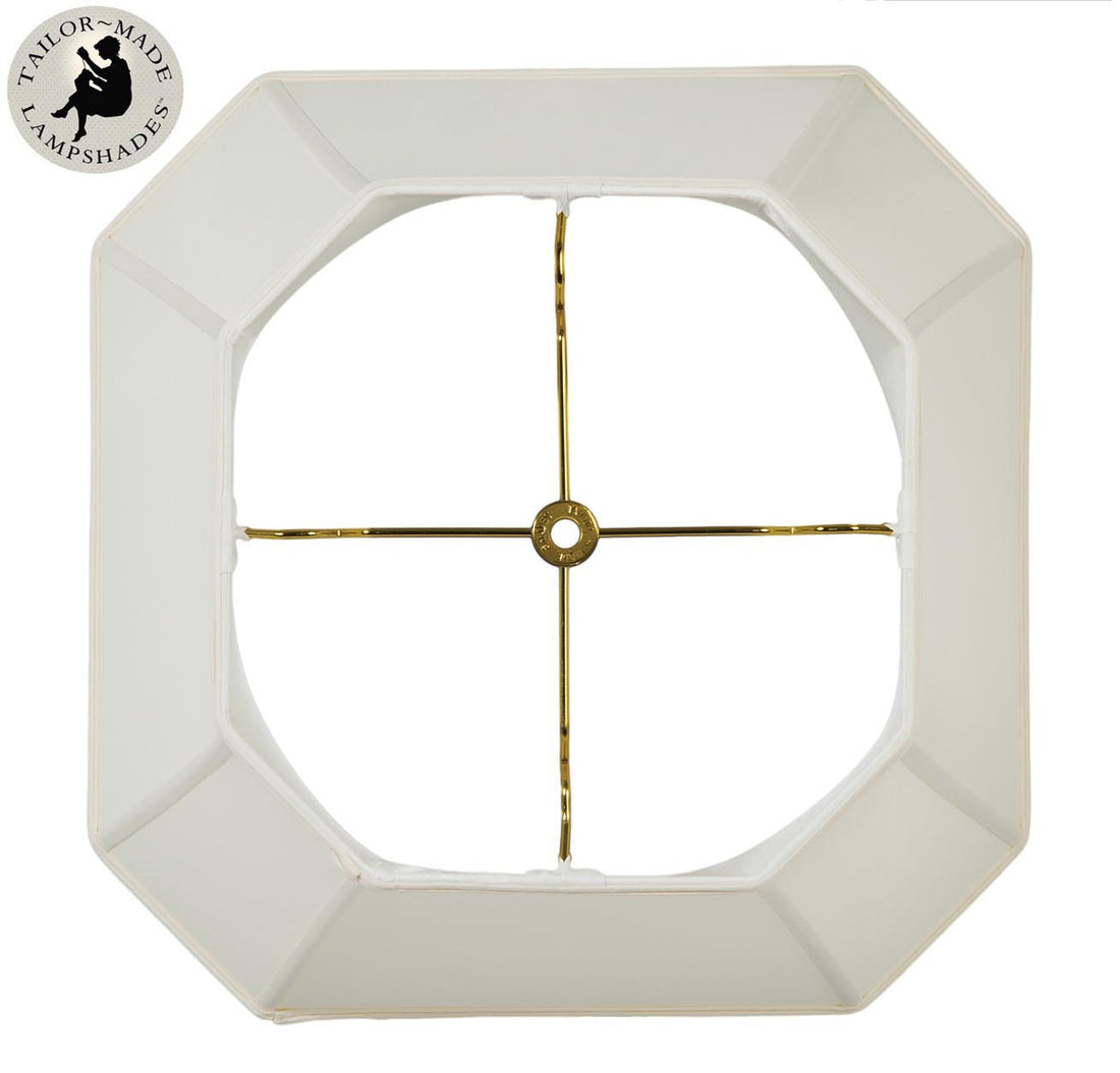 Cut Corner Square Lamp Shades - Off White Tissue Shantung Material ...