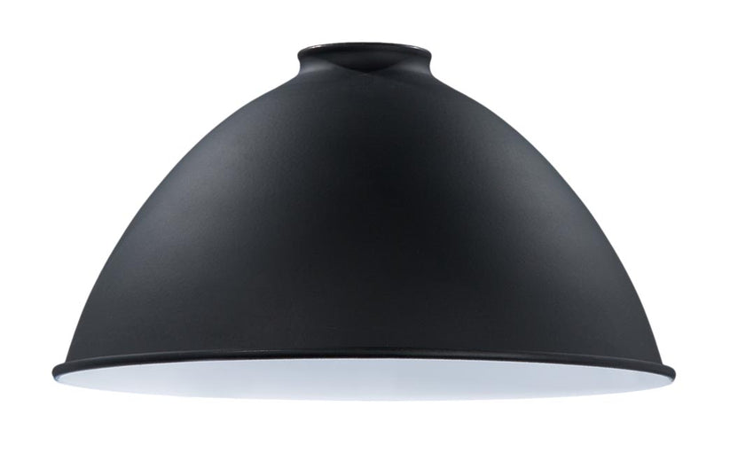 10" Metal Dome Lamp Shade - Satin Black Finish, 2 1/4" Fitter Size ...