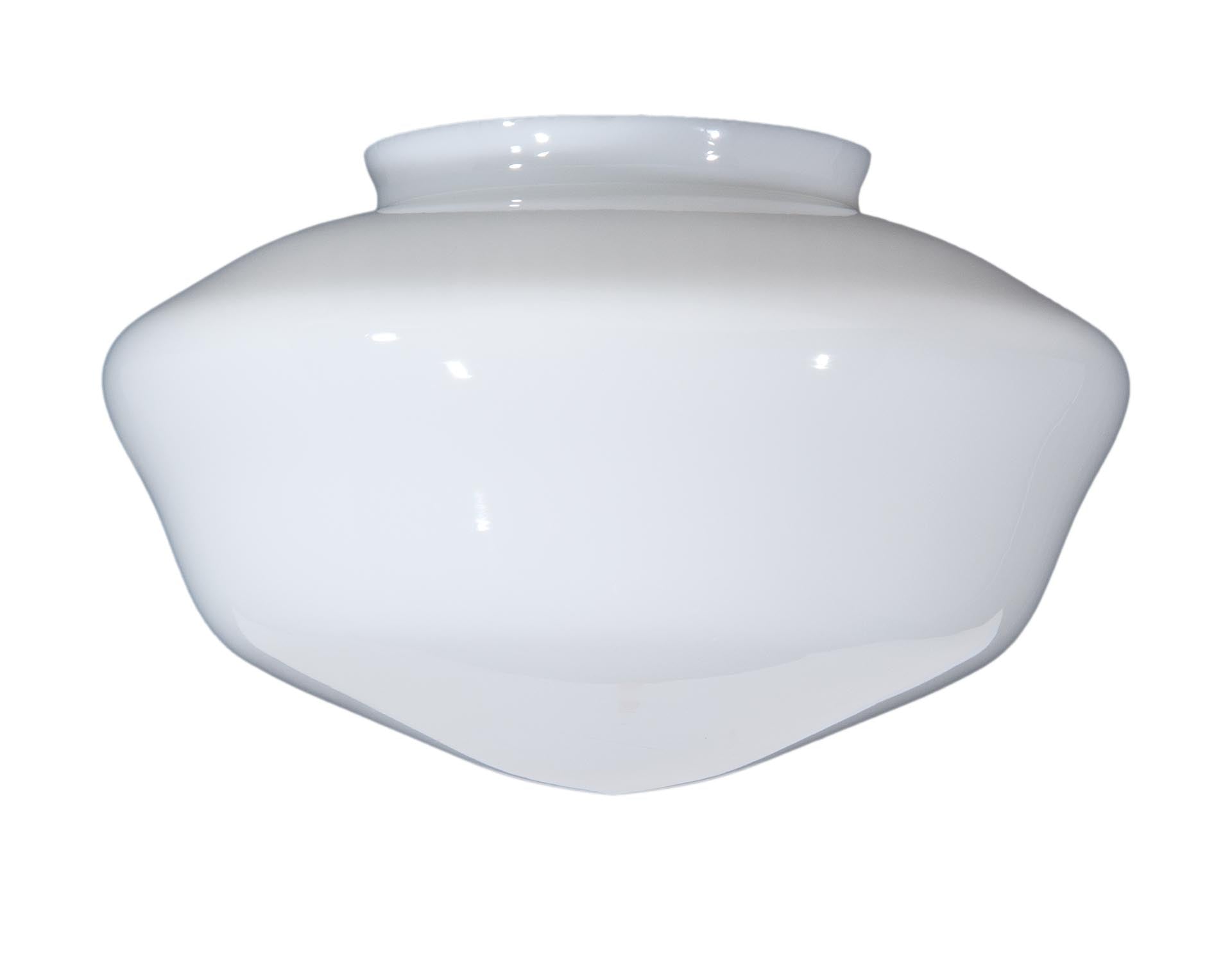12" Dia. Clear Over Opal Glass Schoolhouse Shade, 6" Fitter (08816i ...