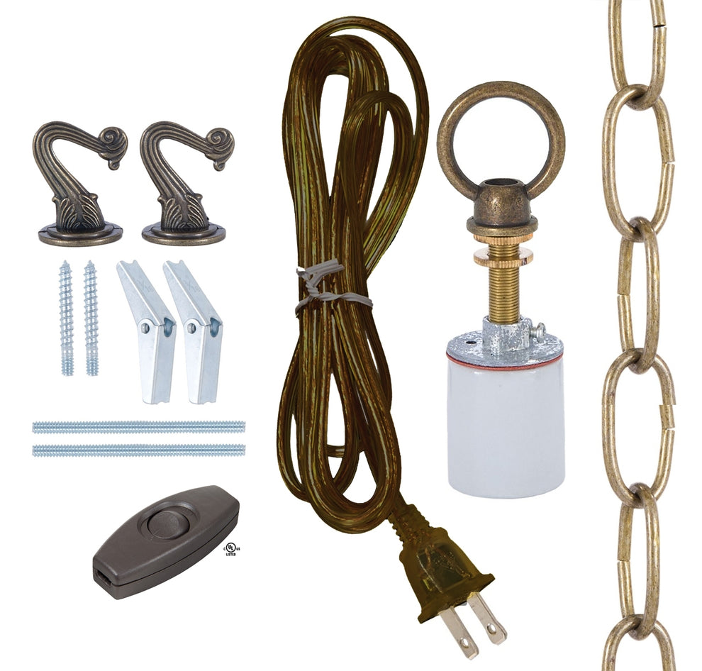 Swag Lamp Kit for Fabric Shades (30550A) - Antique Lamp Supply ...