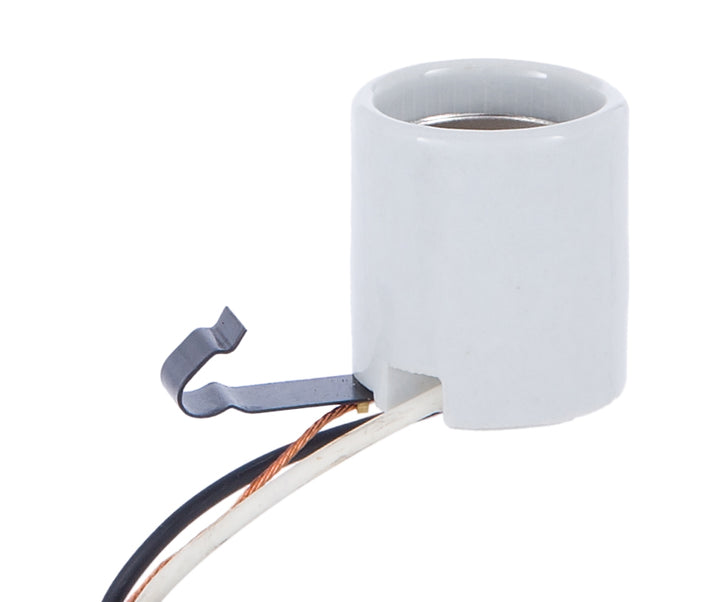 Glazed Porcelain Snap-In Medium Base Socket With 12" Wire Leads and ...
